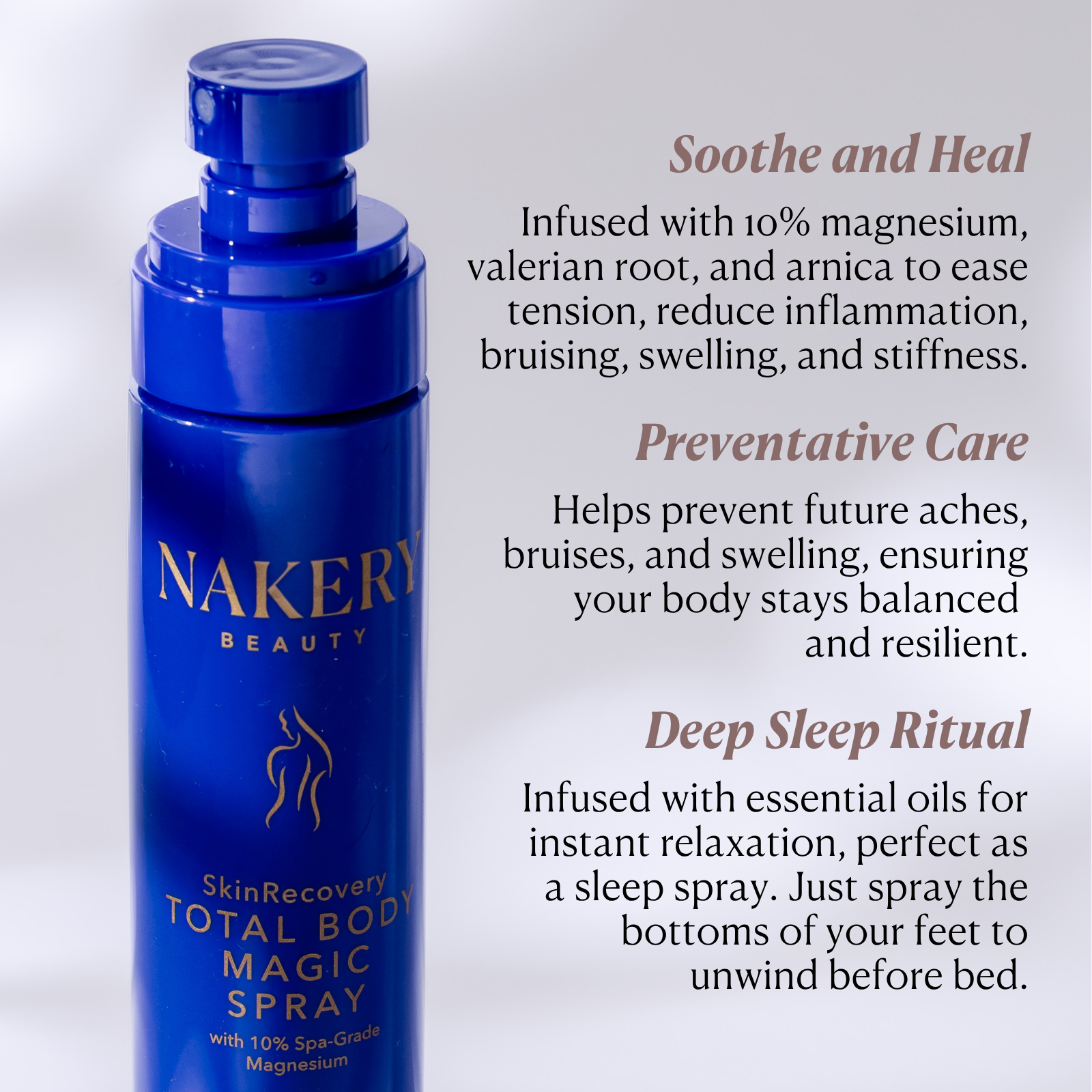 SkinRecovery Total Body Magic Spray with Magnesium & Arnica – Nakery Beauty